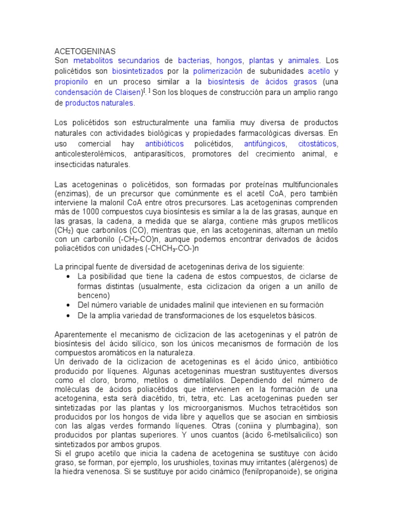 ACETOGENINAS | PDF | Plantas | Inhibidor de la enzima