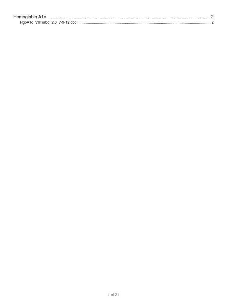 Variant II Turbo Instruction Manual | PDF | Glycated Hemoglobin | High ...