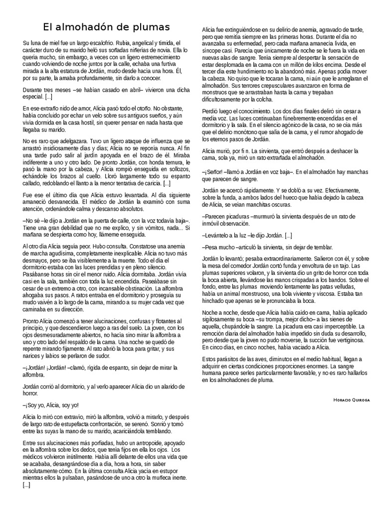 Lectura. Almohadón de Plumas