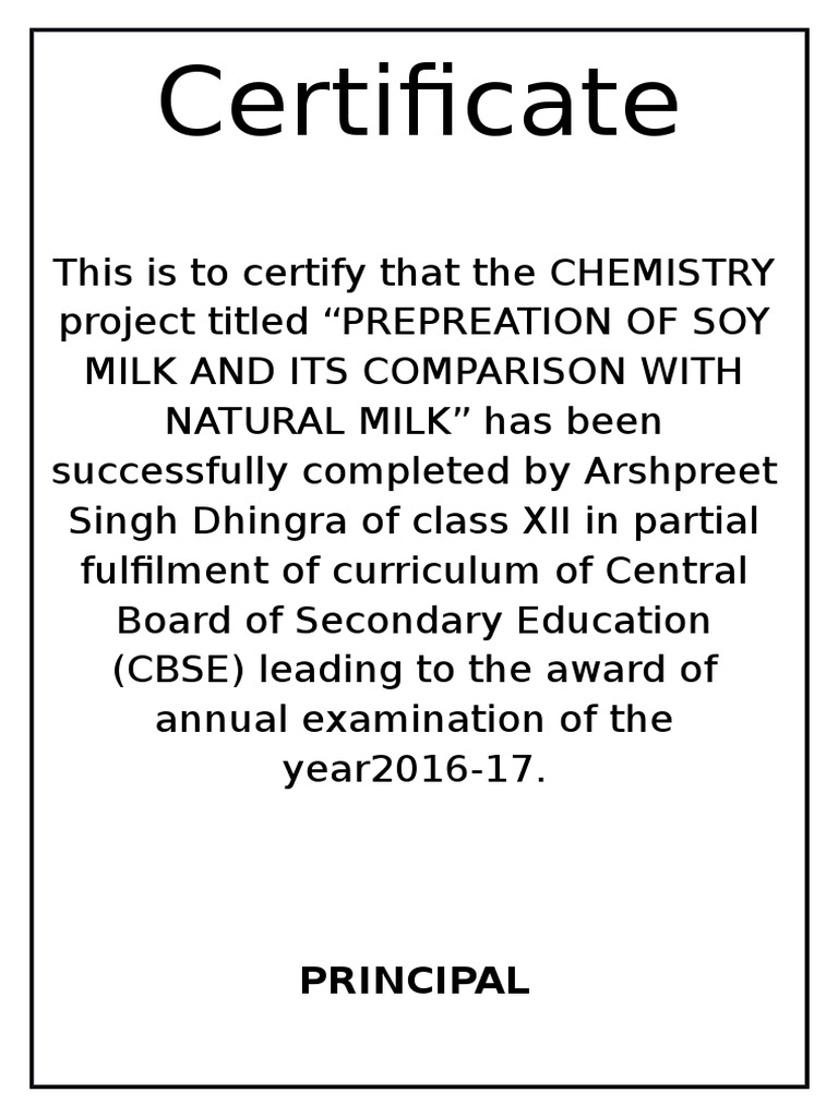 Certificate: Principal | PDF