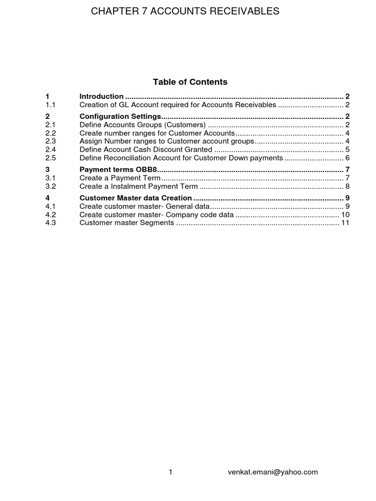Chapter 8 Accounts Receivable Configuration | PDF | Payments | Invoice