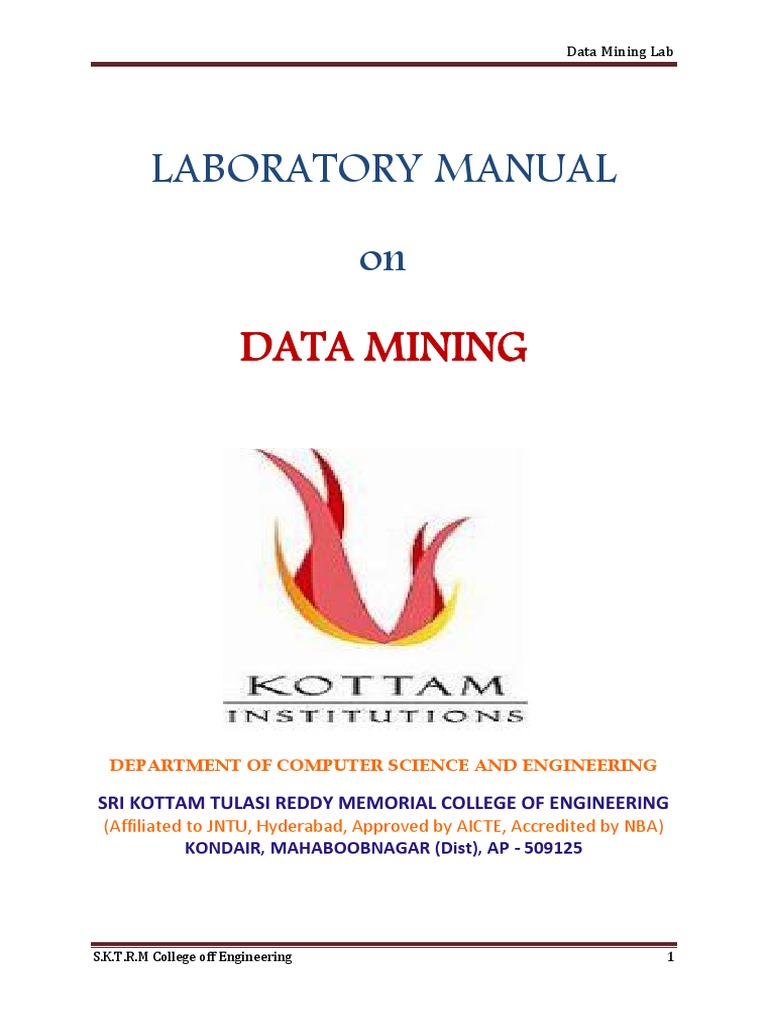Laboratory Manual On: Data Mining | PDF | Statistical Classification | Cross Validation (Statistics)