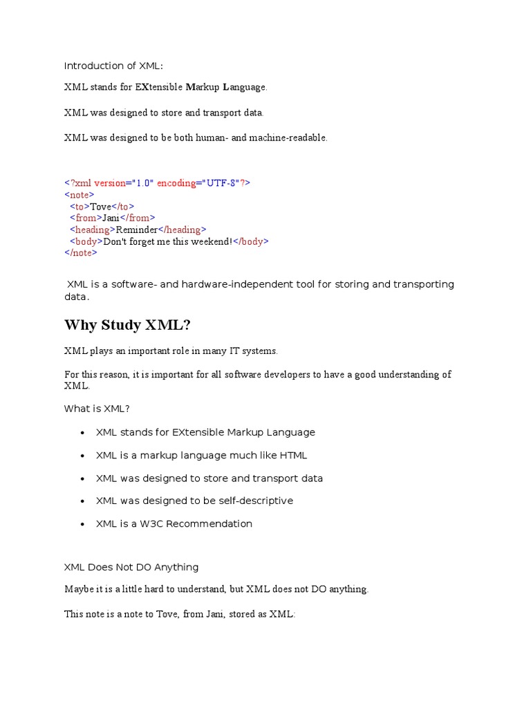 Introduction of XML | PDF | Uniform Resource Identifier | Html Element