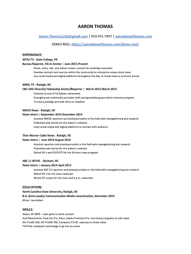 Thomas Résumé 2017 | PDF