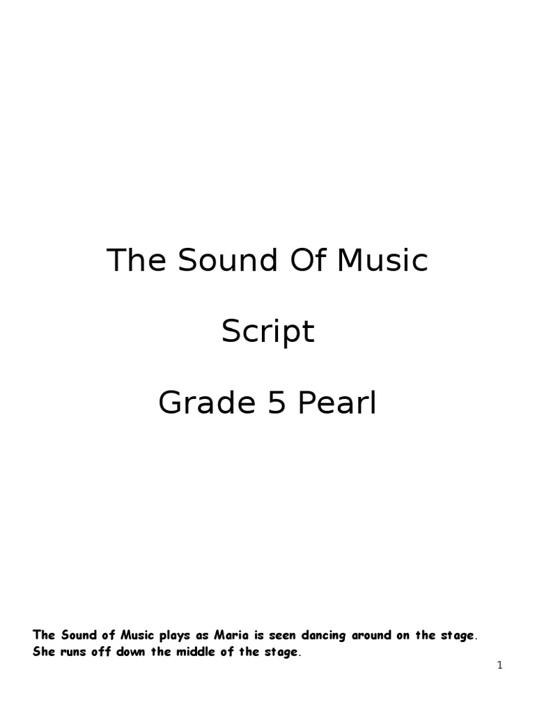 Sound of Music Script (Source 1) | PDF | Leisure | Religion And Belief