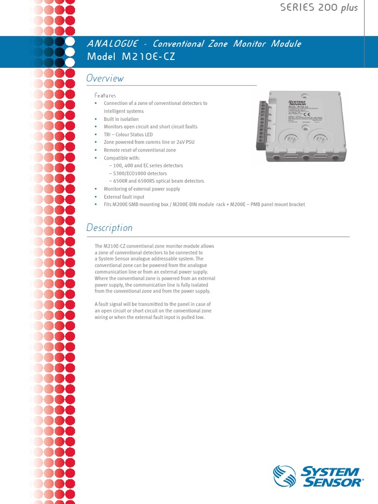 Model M210E-CZ: ANALOGUE - Conventional Zone Monitor Module | PDF