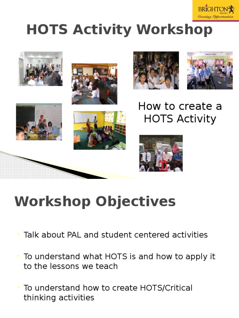 HOTS Activity Workshop | PDF | Critical Thinking | Classroom