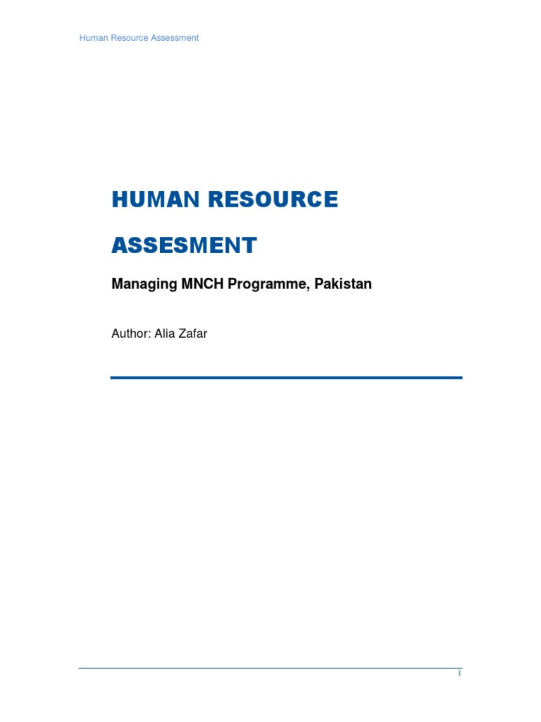 Human Resource Assesment Managing MNCH Programme, Pakistan | PDF ...
