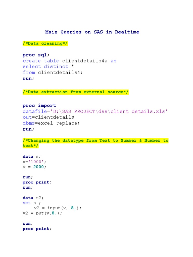 SAS Data Cleaning & Import Guide | PDF | Computers