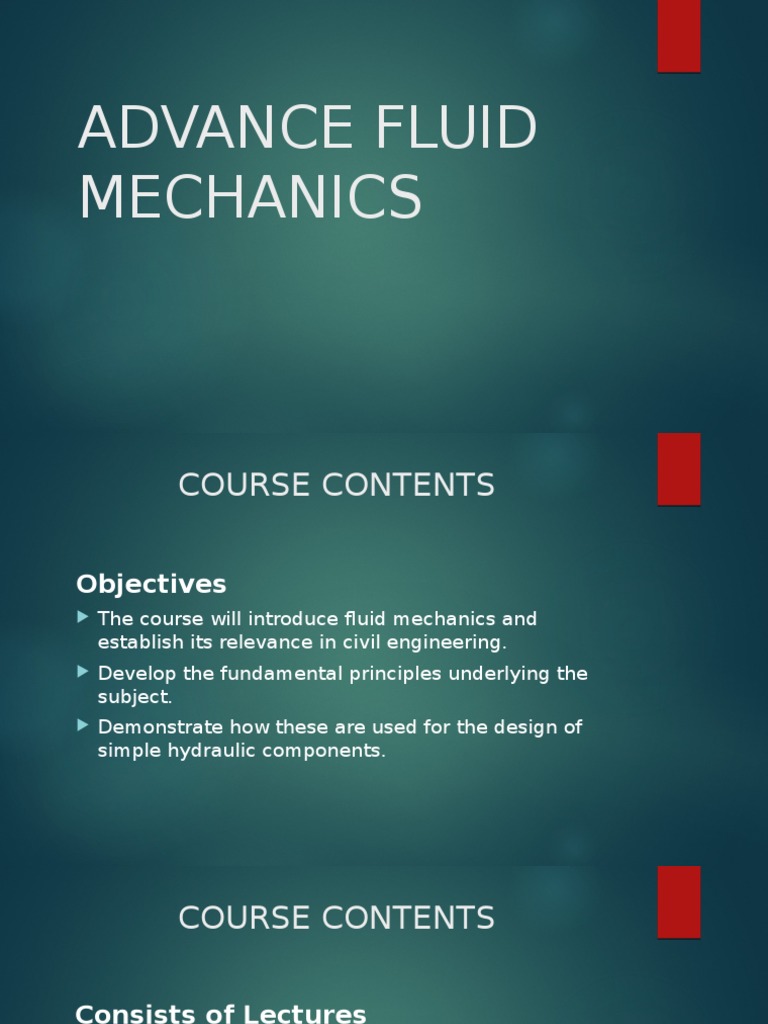 ADVANCE FLUID MECHANICS (Makeup Lecture) | PDF | Fluid Mechanics | Fluid