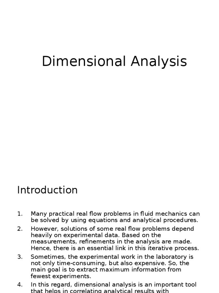 Dimensional Analysis in Fluid Mechanics | PDF | Teaching Methods ...