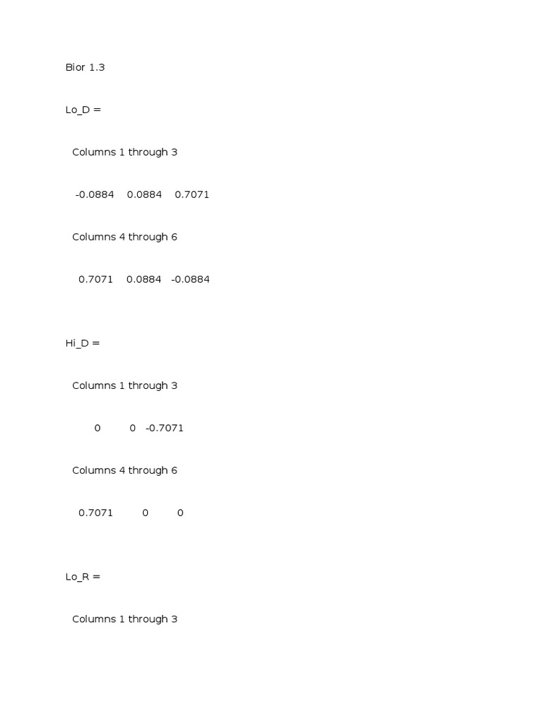 Bior 1 | PDF