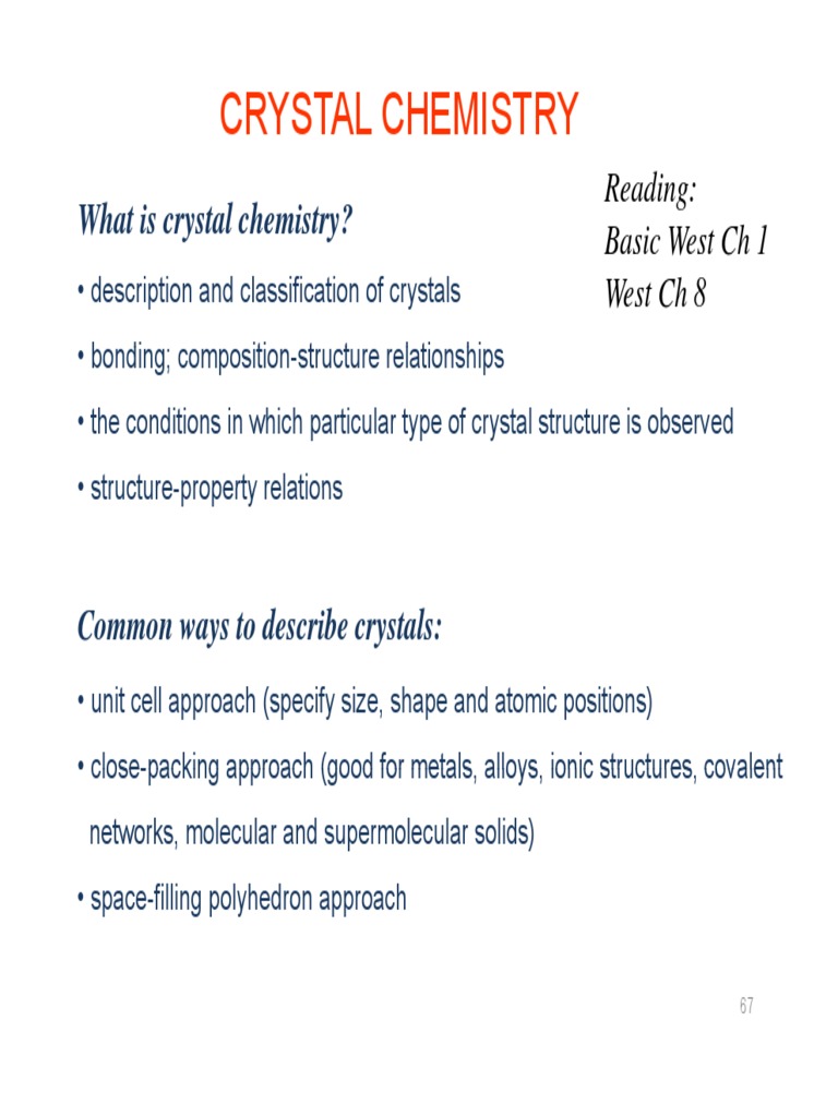 Crystal Chemistry: WH I LH I ? What Is Crystal Chemistry? | PDF ...