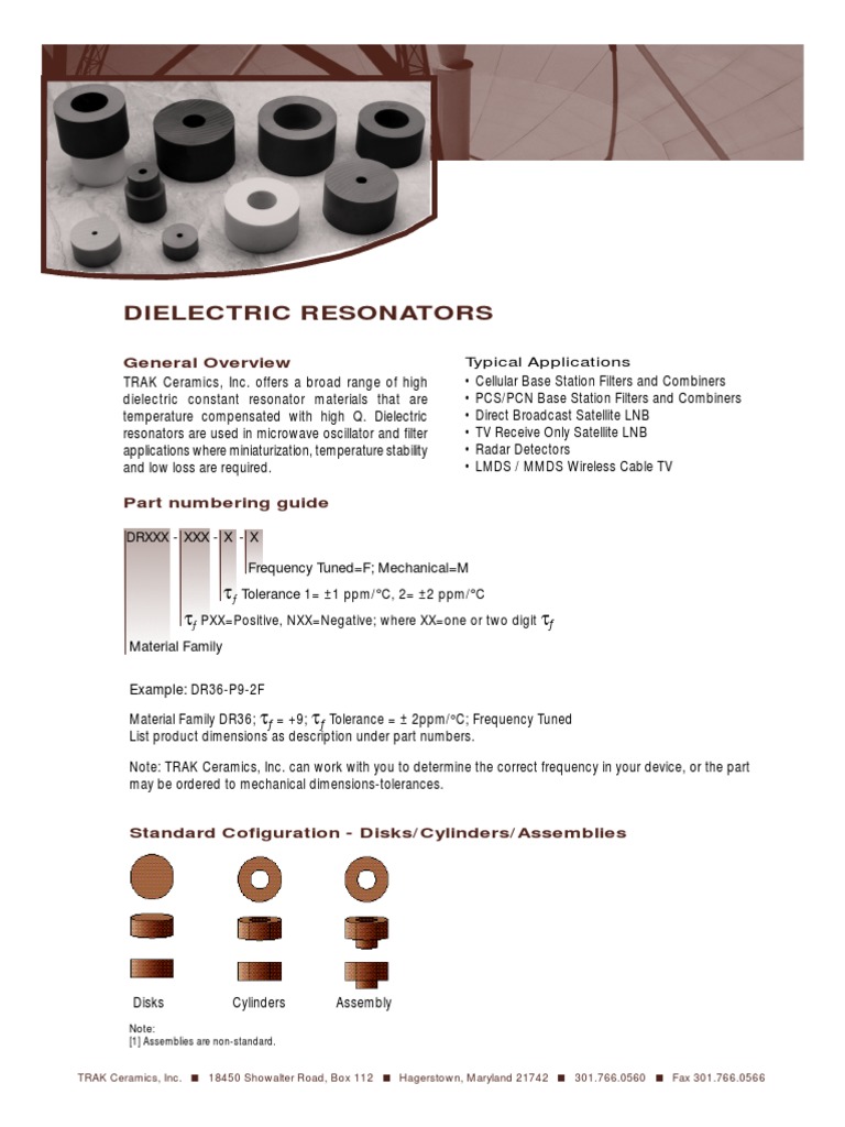 Dielectric Resonators: General Overview | PDF | Dielectric | Electronic ...