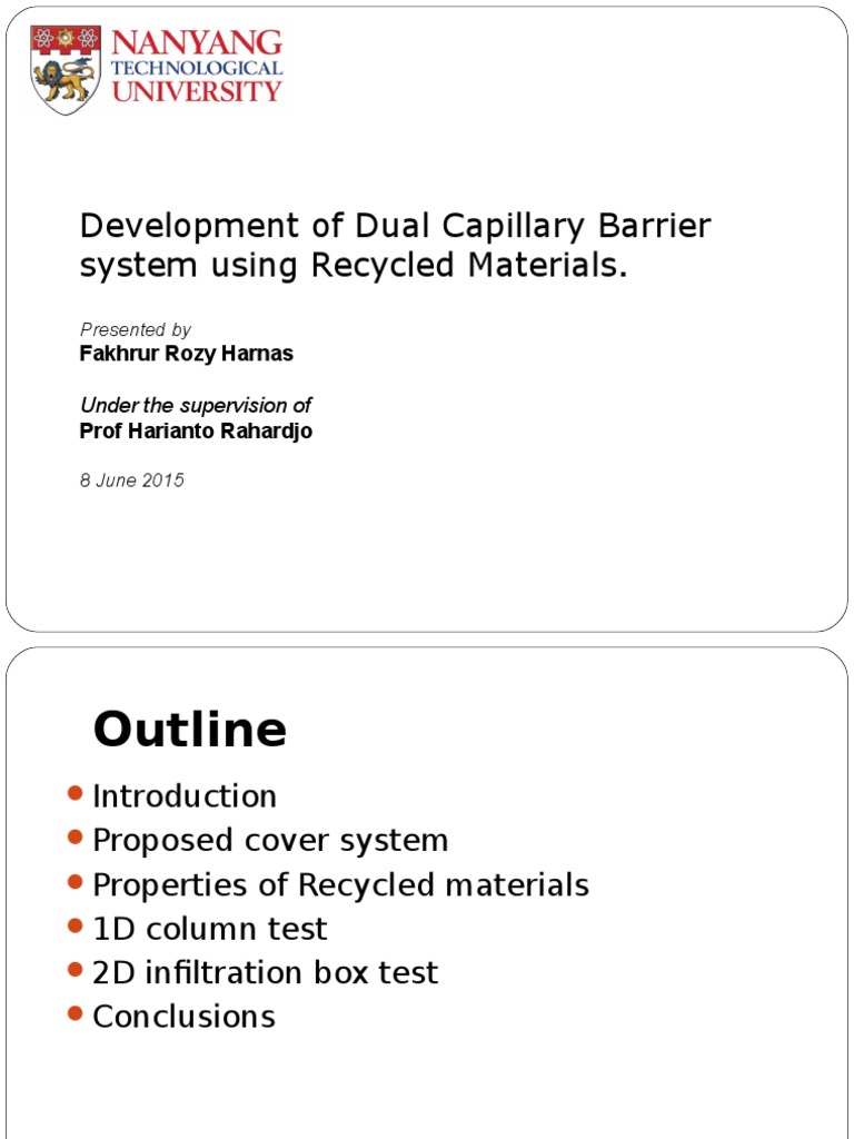 Development of Dual Capillary Barrier System Using Recycled Materials ...