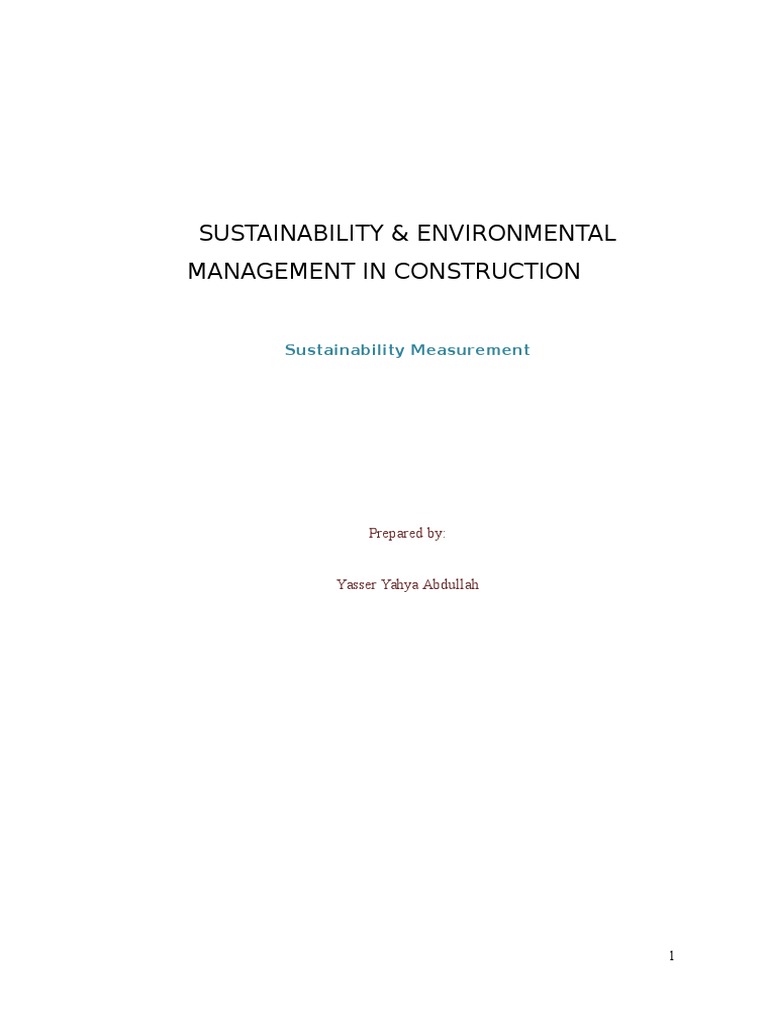 Measuring Sustainability in Construction | PDF | Green Building ...