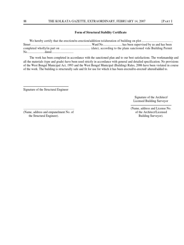 Structural Stability Certificate Format | PDF
