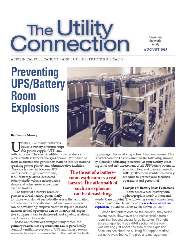 Preventing UPS/Battery Room Explosions