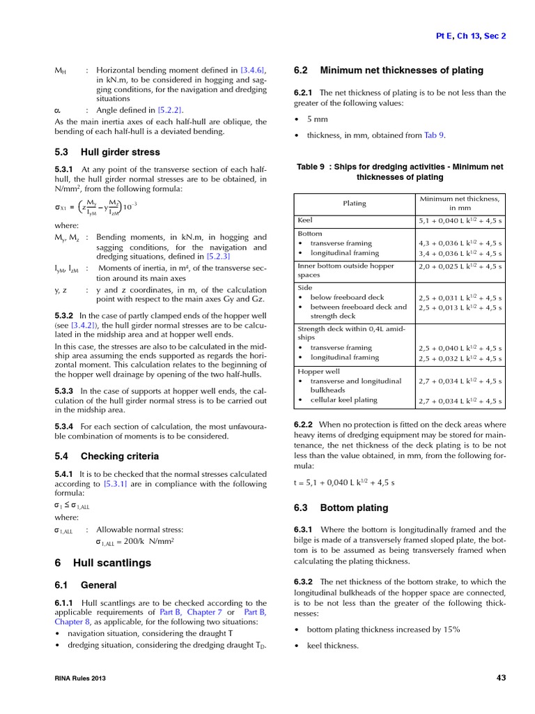Hull Girder Stress and Scantling Guidelines | PDF | Deck (Ship) | Bending