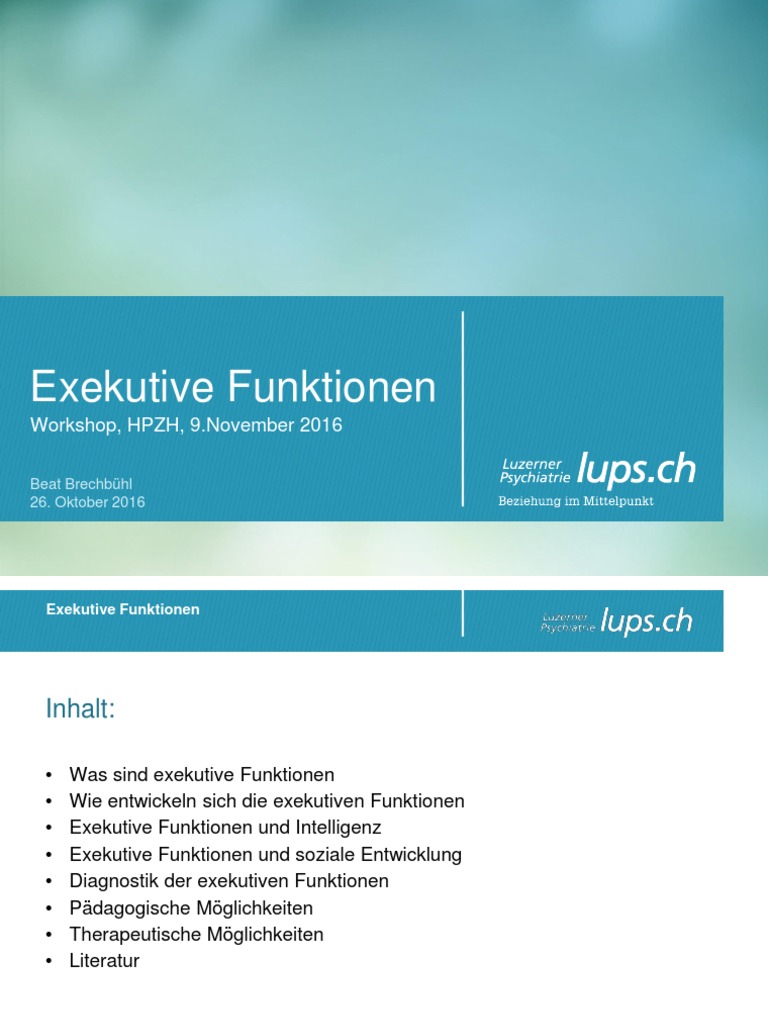 Exekutive Funktionen - Workshop