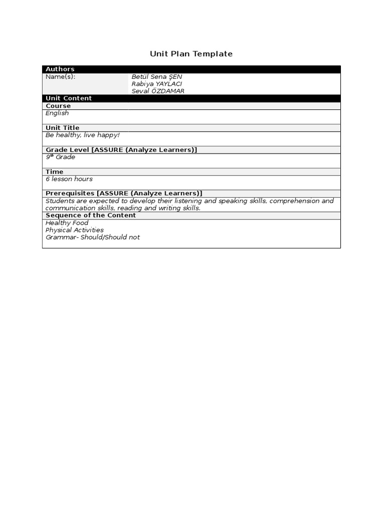 9th Grade English: Health Unit Plan | PDF