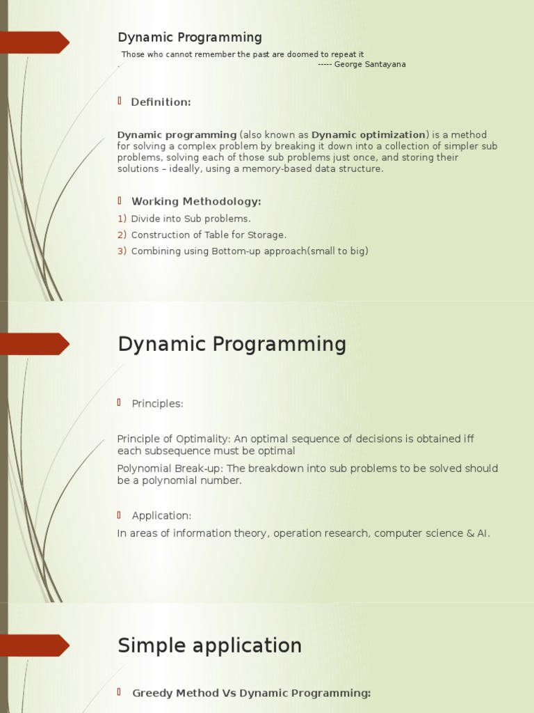 Dynamic Promming | PDF | Dynamic Programming | Mathematical Optimization