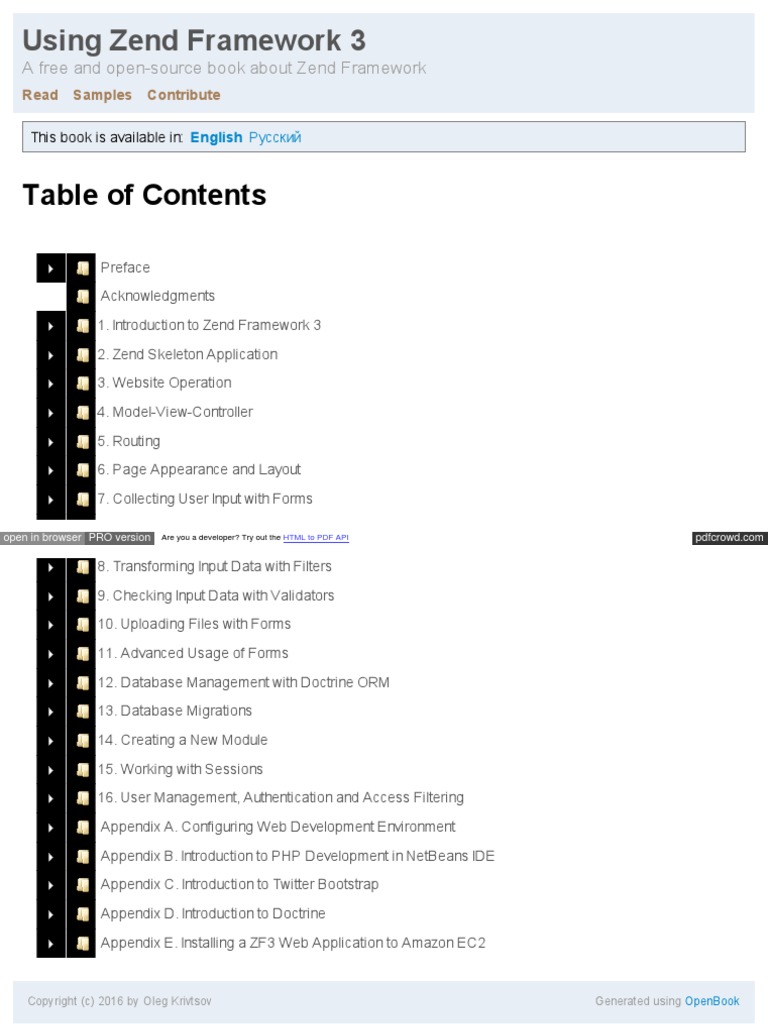 Olegkrivtsov Github Io Using Zend Framework 3 Book HTML en T | PDF | Integrated Development ...