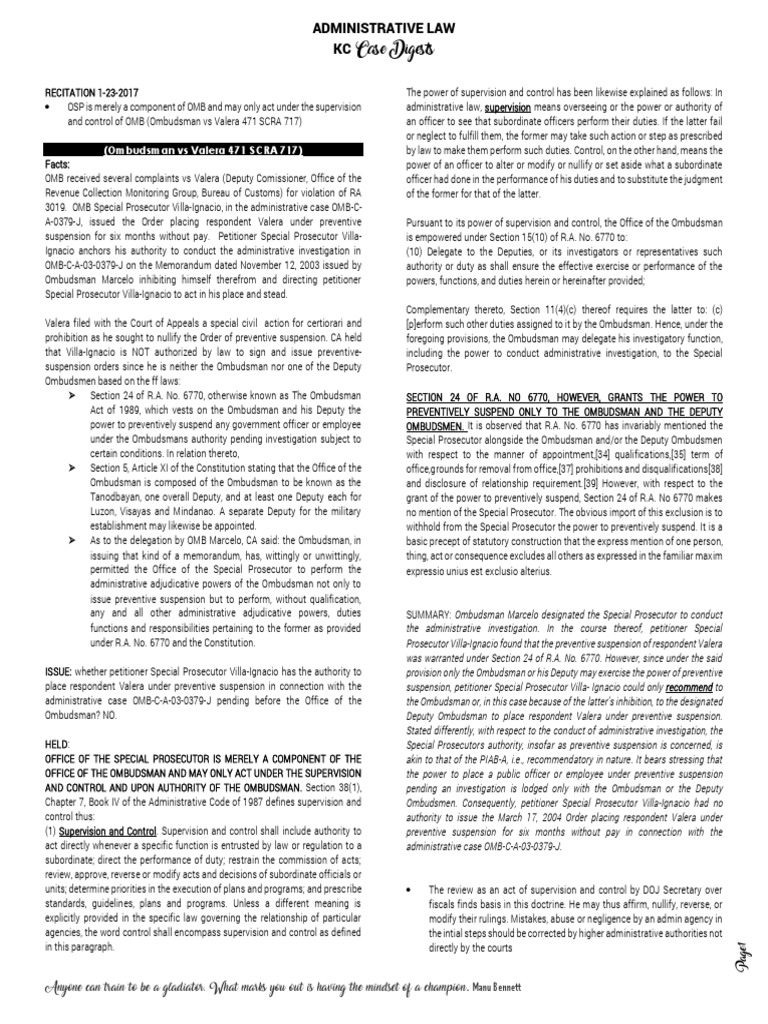 (Ombudsman Vs Valera 471 SCRA 717) : Case Digests | PDF | Prosecutor | Certiorari