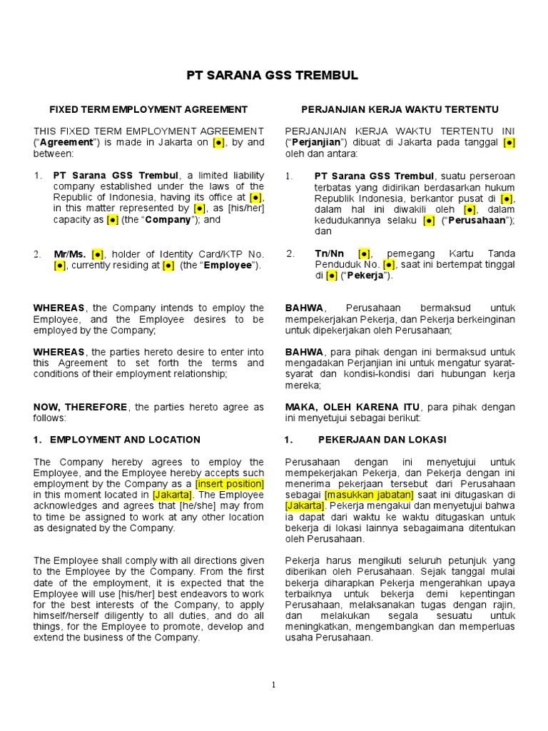 Kumpulan 10+ Contoh Perjanjian Kerjasama Bilingual - Contoh Surat ...