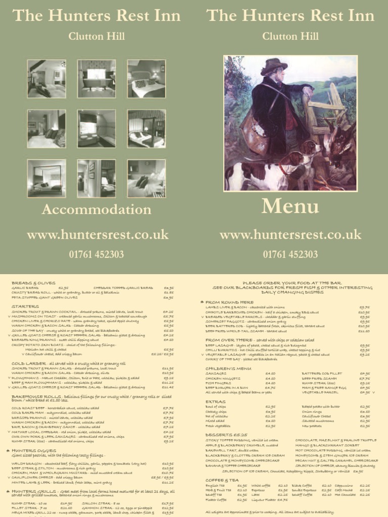 Hunters Rest Web Menu | PDF | Coleslaw | Steak