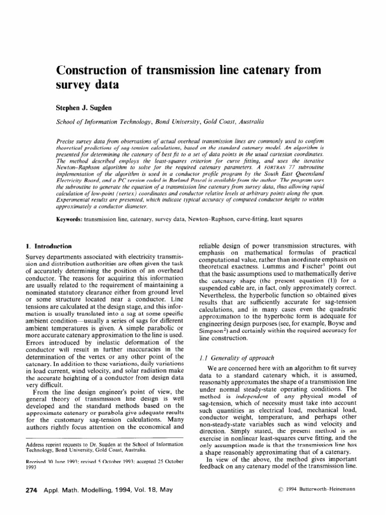 Construction of Transmission Line Catenary From Survey Data | PDF ...
