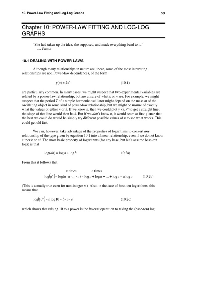 LabRefCh10 Power Law and Log | PDF | Power Law | Logarithm