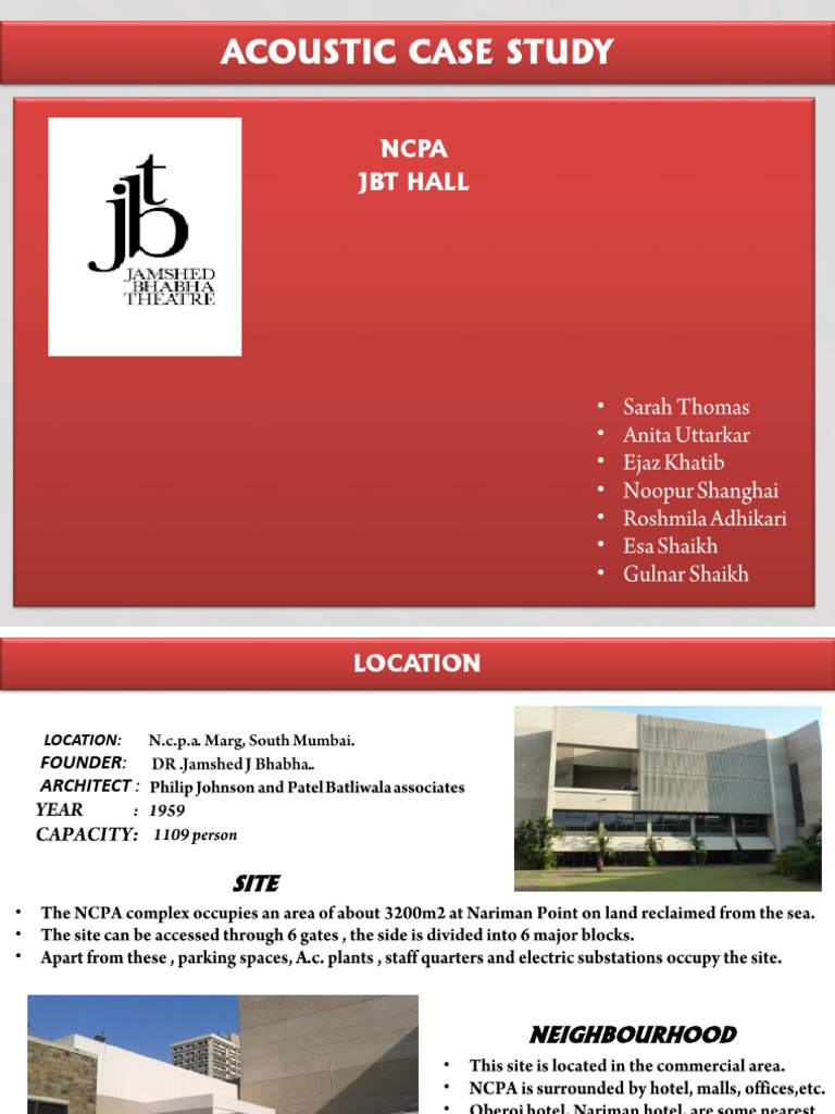 Acoustic Case Study: Ncpa JBT Hall | PDF