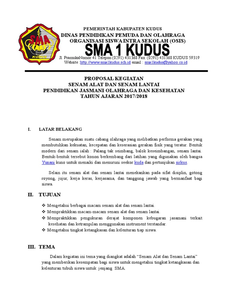 Proposal Senam Alat Dan Senam Lantai | PDF