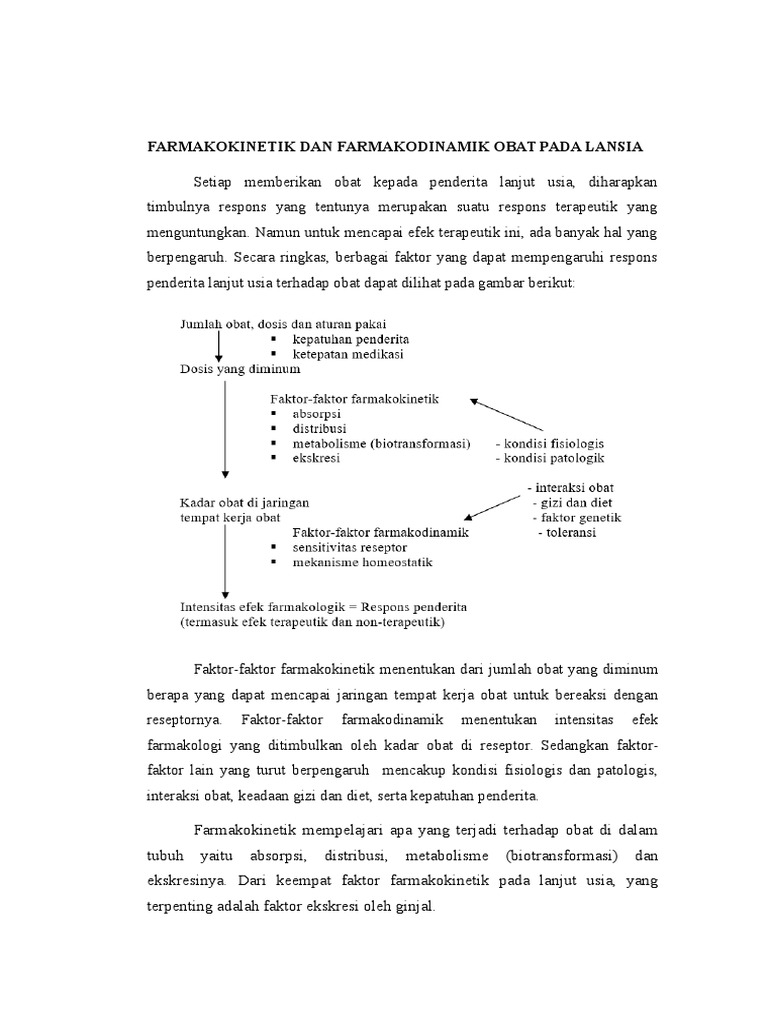 Farmakokinetik Dan Farmakodinamik Obat Pada Lansia | PDF