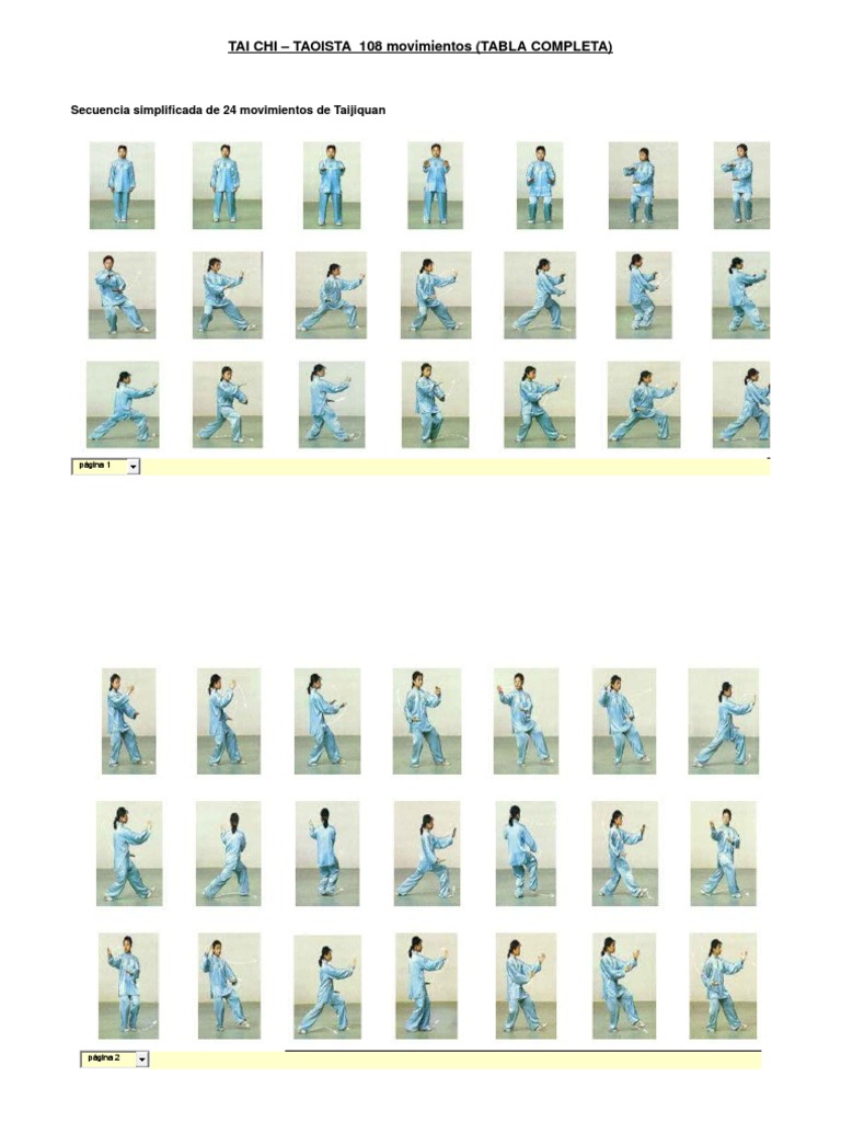 Taichi-Tabla Completa 108 Movimientos | PDF