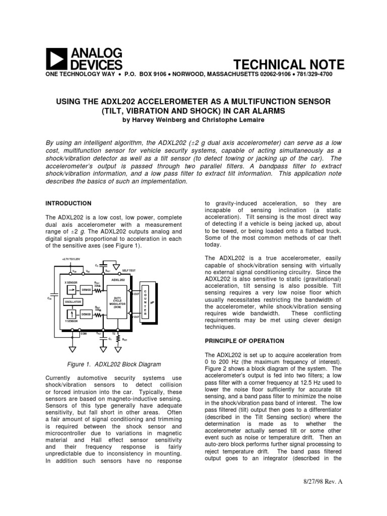 Adxl202 PDF | PDF | Sampling (Signal Processing) | Accelerometer