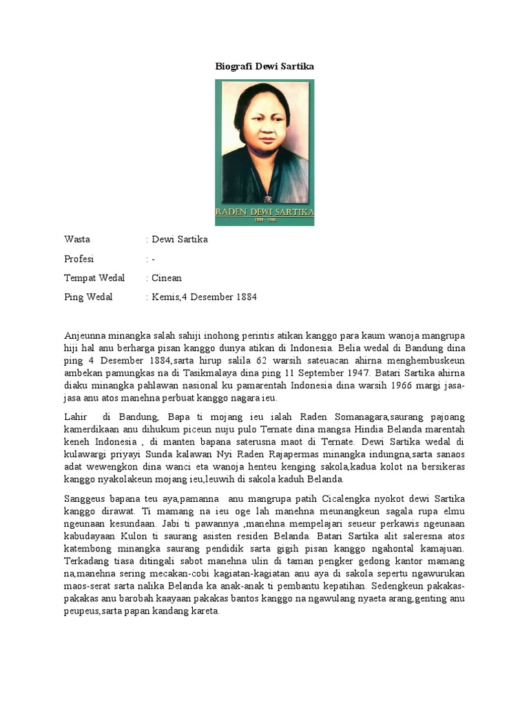 Biografi Dewi Sartika Bahasa Sunda Pdf