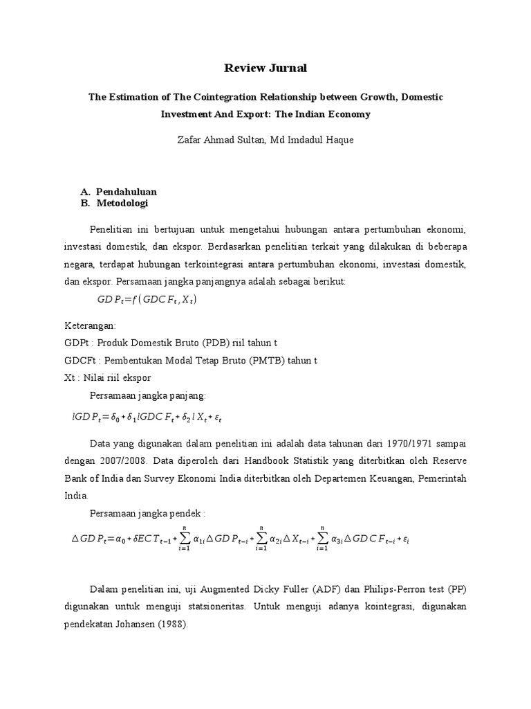 Review Jurnal Time Series (Ringkas) | PDF