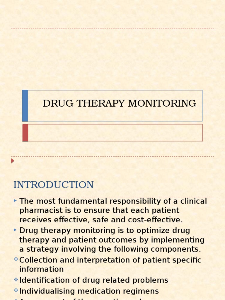 Clinical Pharmacy Drug Therapy Monitoring | PDF | Pharmacy ...