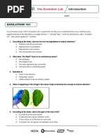 Nova Evolution Lab ANSWER KEYMissions1-3 PDF | PDF | Dinosaurs | Evolution