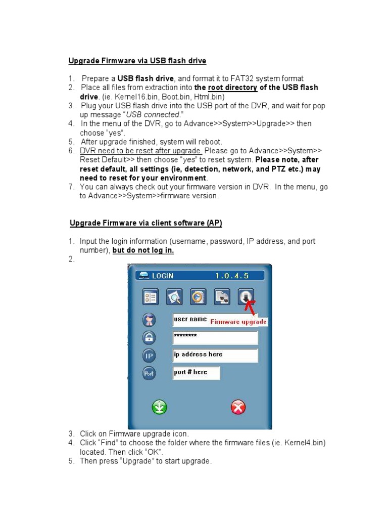 Upgrade Firmware Via USB Flash Drive | PDF