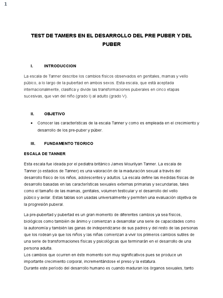 Estudio de la Escala de Tanner en Pubertad | PDF | Pubertad | Hormona ...