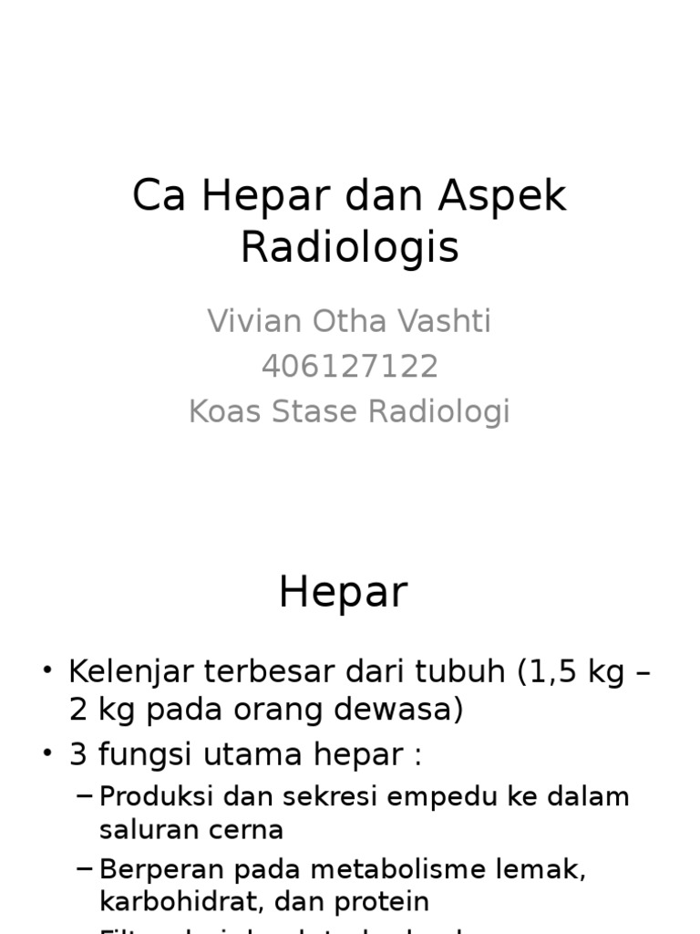Ca Hepar Dan Aspek Radiologis | PDF