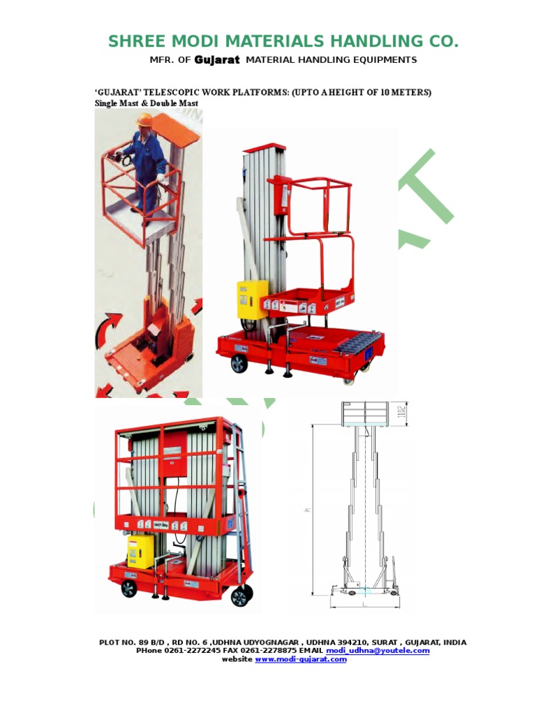 Telescopic Platforms for Industry | PDF | Elevator | Battery Charger