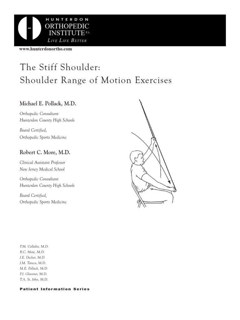 Shoulder Range of Motion Exercises PDF | PDF