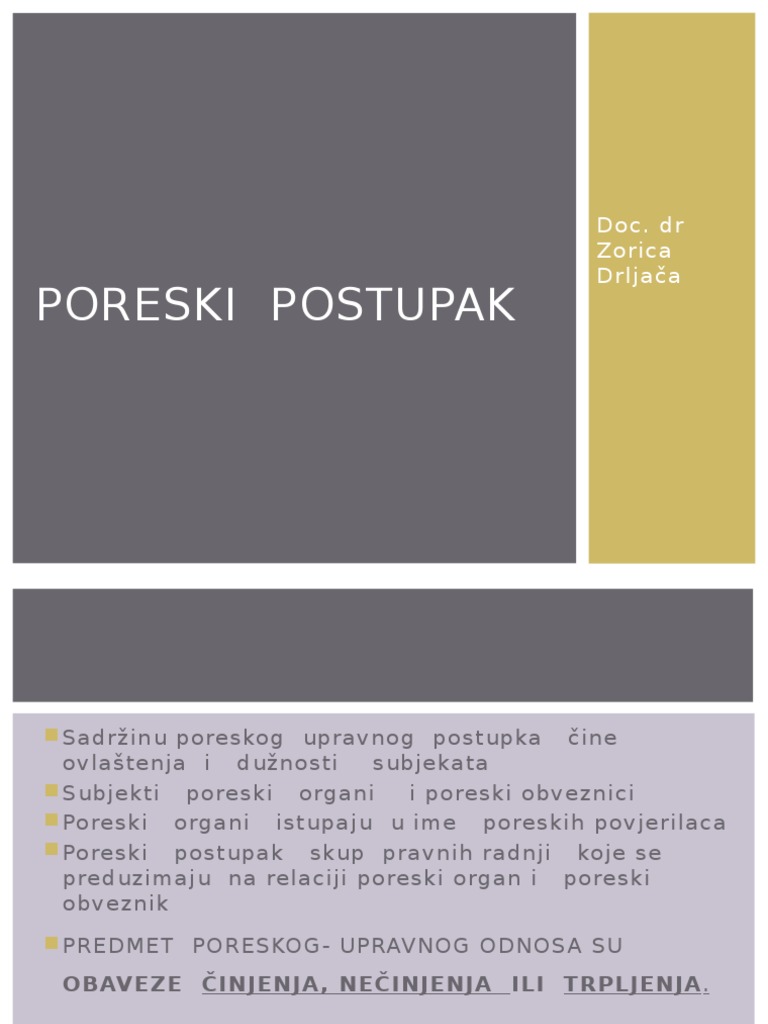 Poreski Postupak | PDF