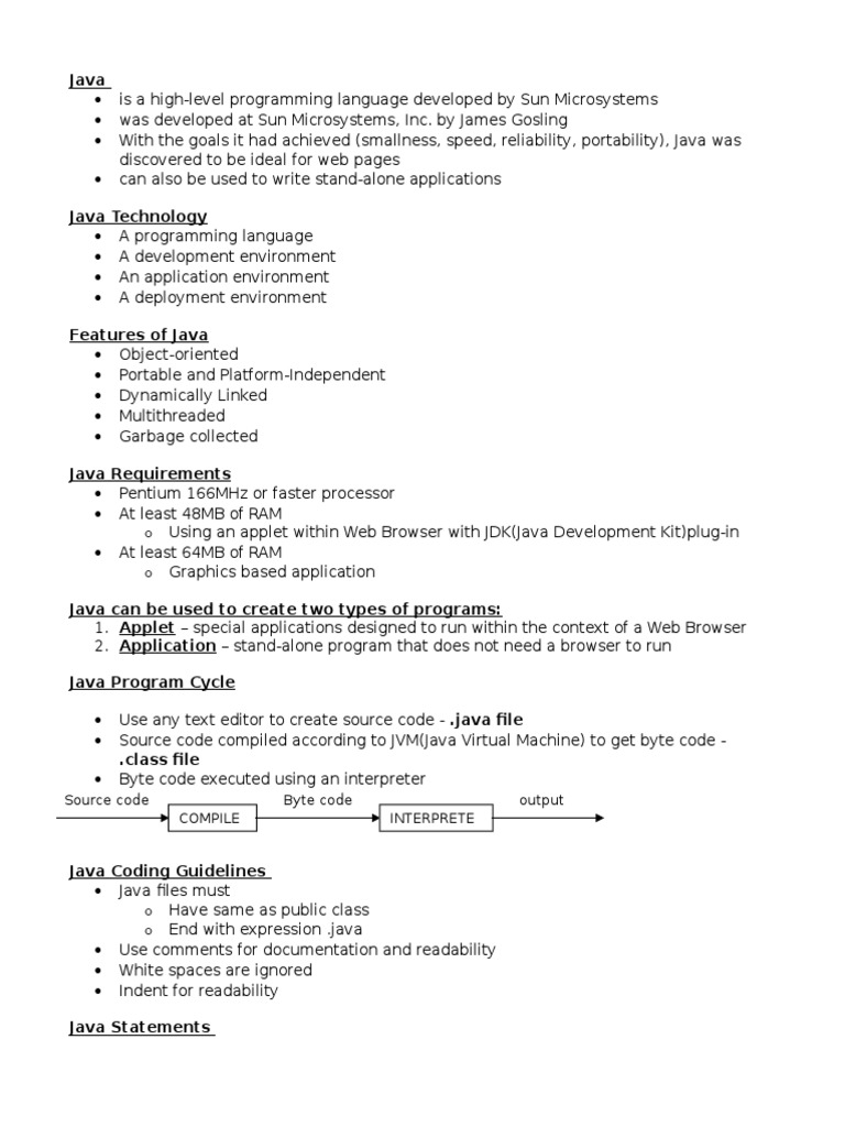 Java | PDF | Reserved Word | Java (Programming Language)