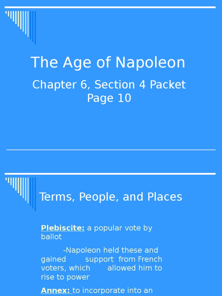 The Age of Napoleon: Chapter 6, Section 4 Packet | PDF
