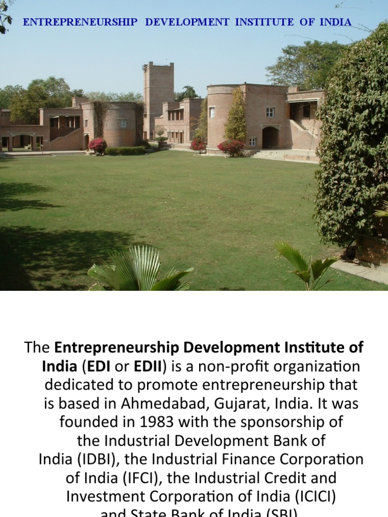 Entrepreneurship Development Institute of India | PDF ...